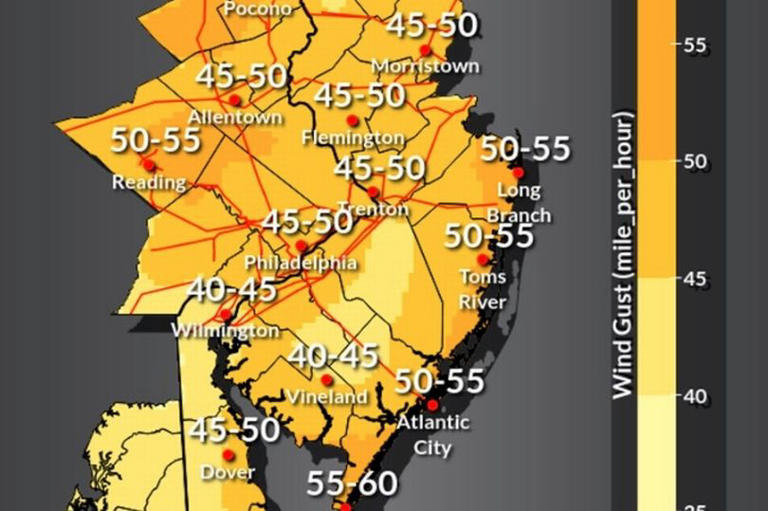 New Jersey weather: Thousands without power as maps show savage wind ...