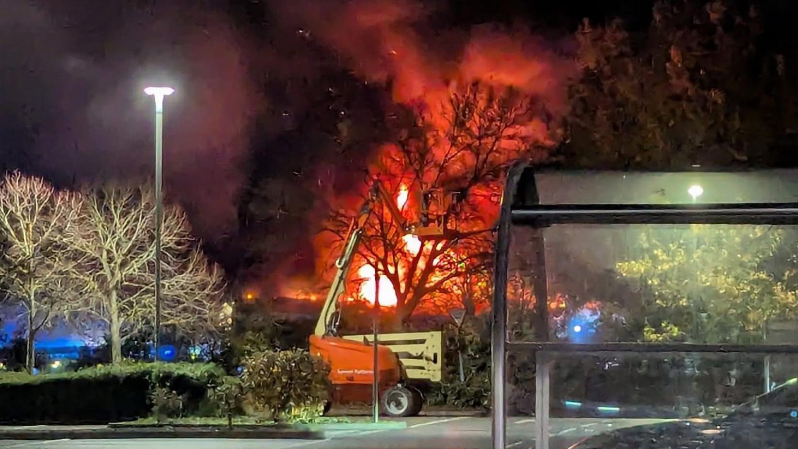 Firefighters tackle blaze at industrial building