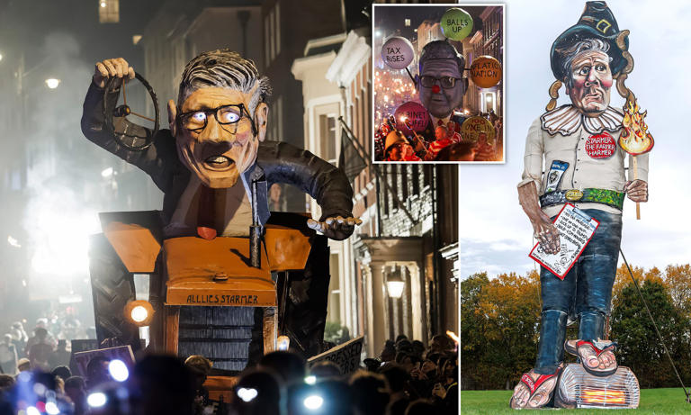 Keir Starmer effigy is dragged through the streets as PM is mocked at ...