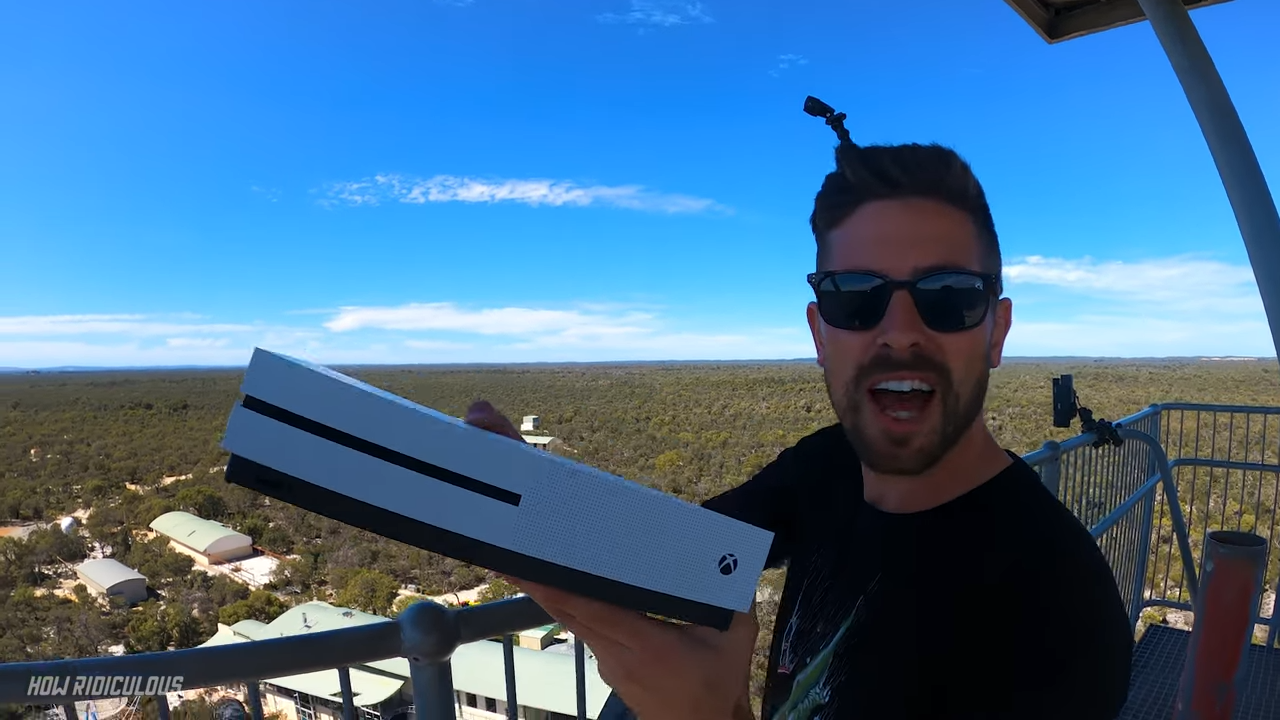 What happened when an Xbox was dropped to test its survival