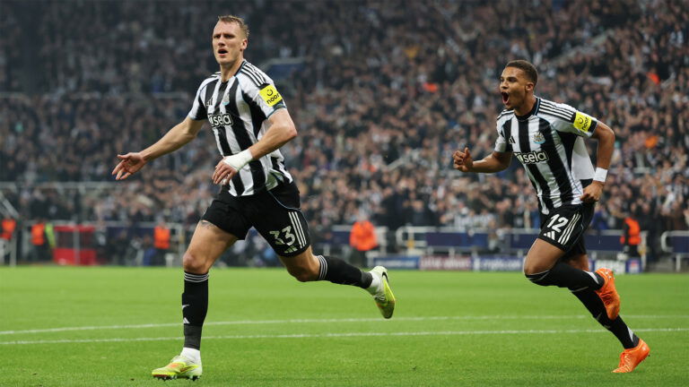 Newcastle United stars make 'Whoscored' Champions League team of the round