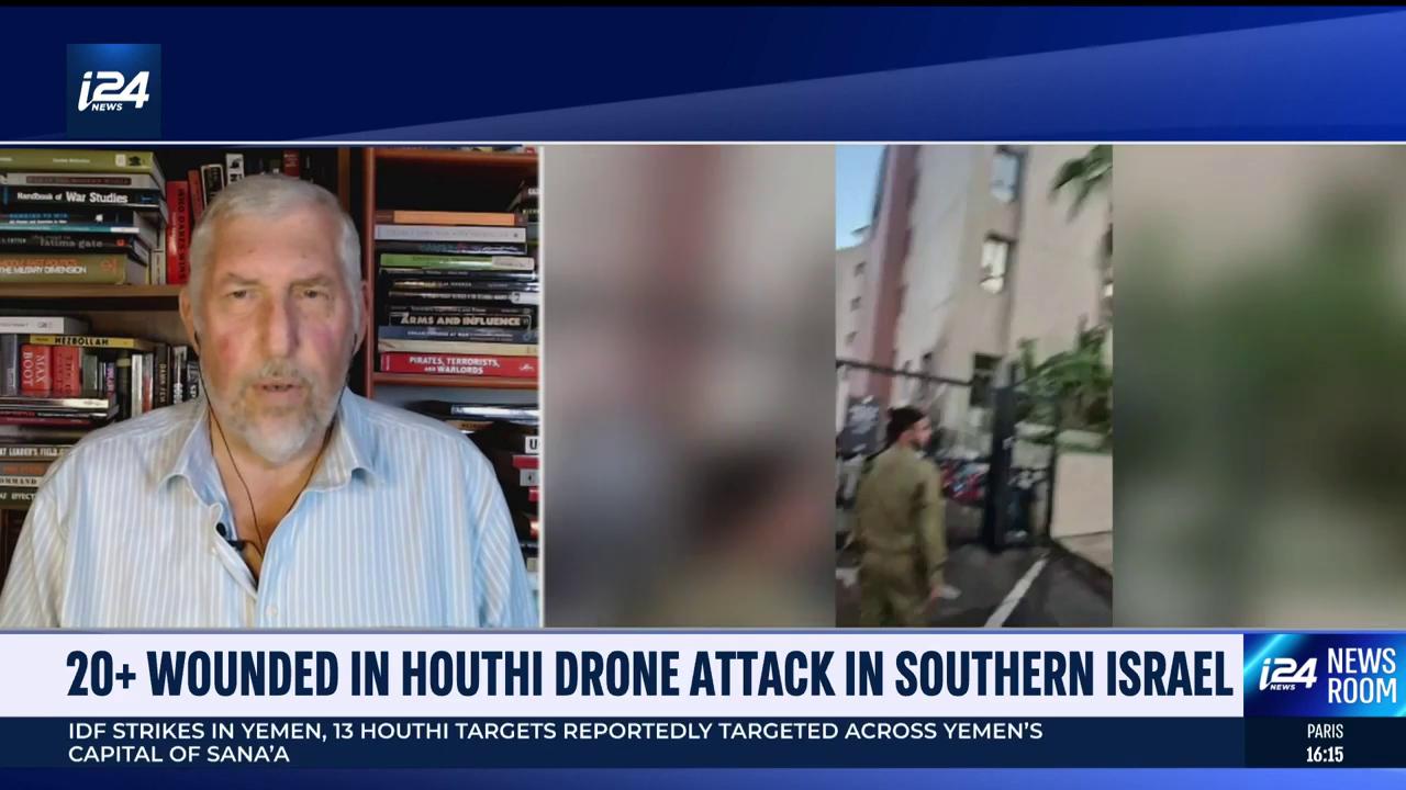 20+ wounded in Houthi drone attack in southern Israel
