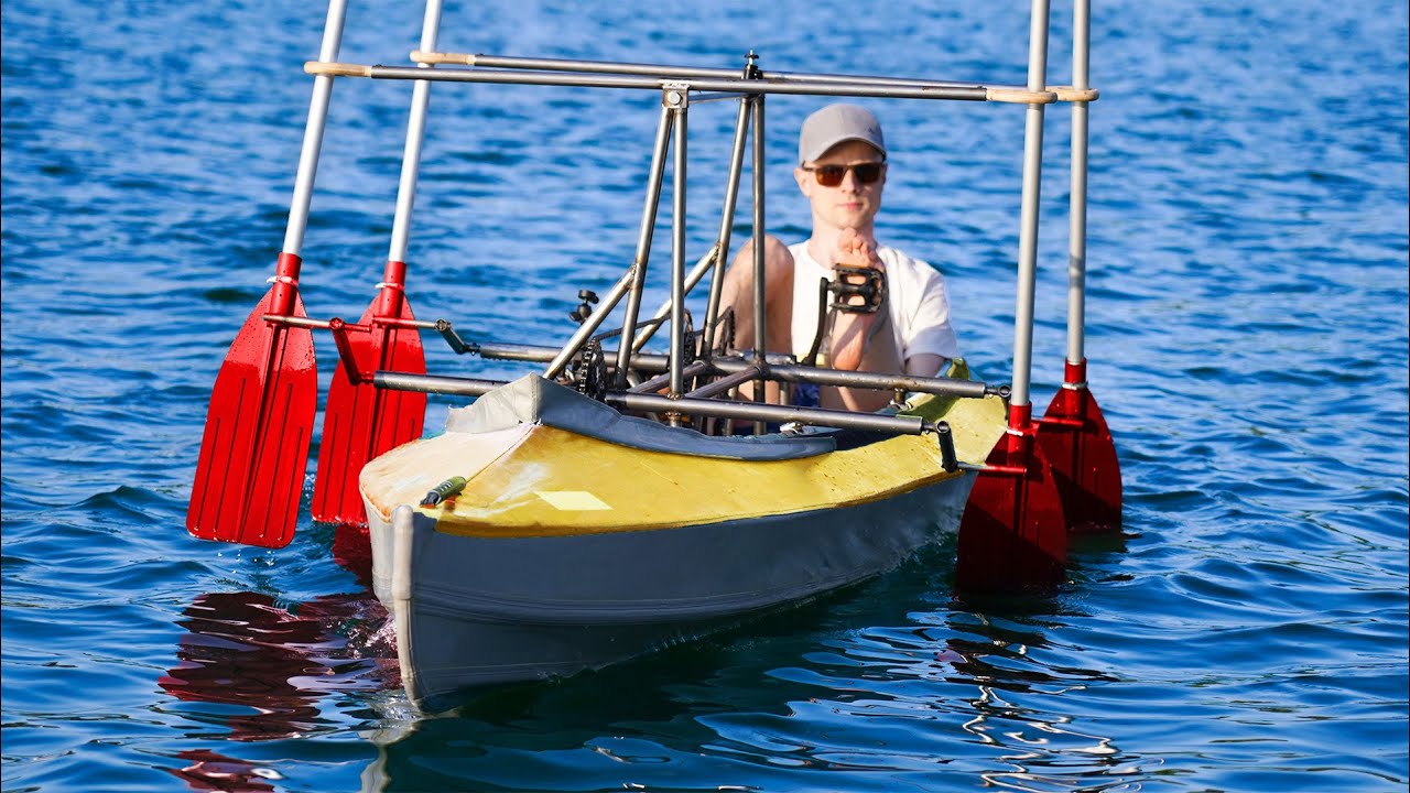 DIY pedal-powered kayak: Building a hands-free oar system from scratch!