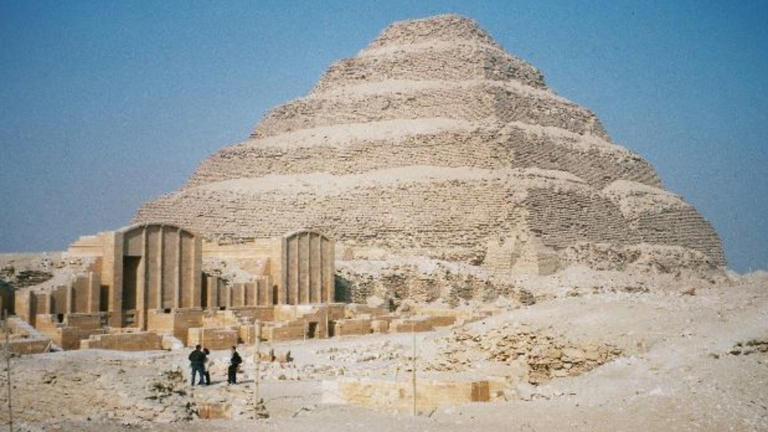 While excavating the first Egyptian pyramid ever built, archaeologists ...