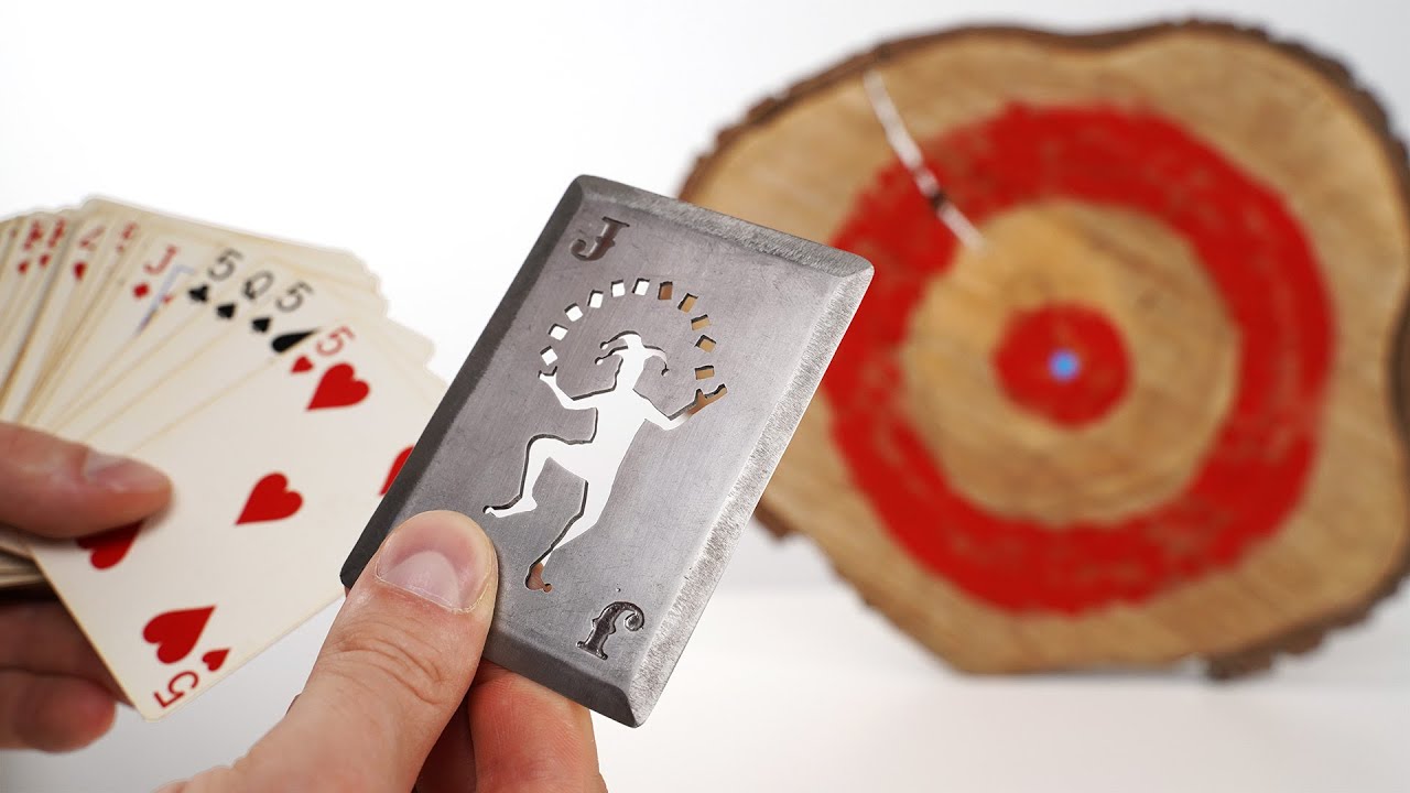 Making a razor-sharp metal Joker card: DIY craftsmanship & epic test!