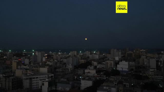 Beaver supermoon rises over Senegal's capital Dakar