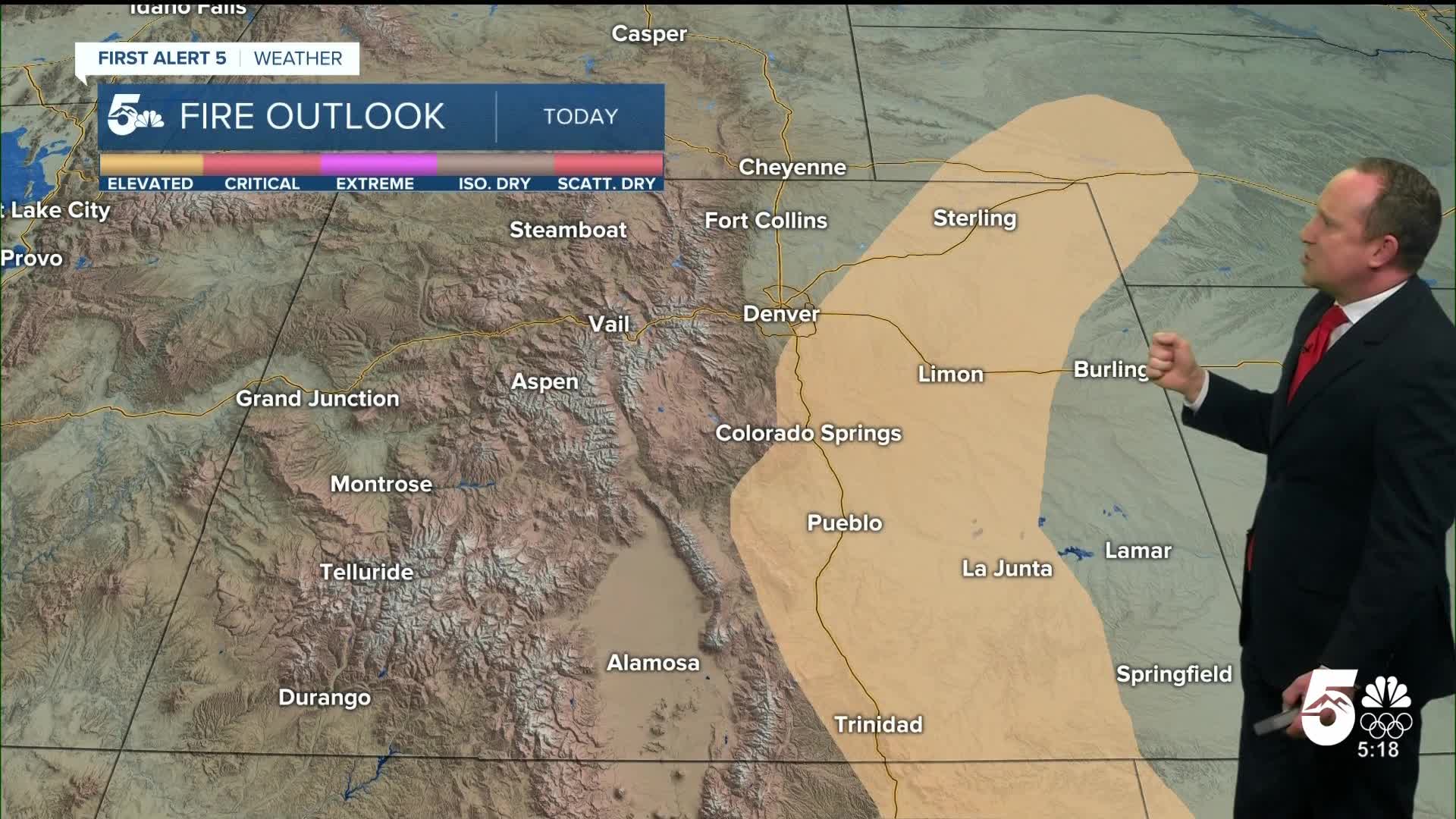 Fire danger elevated on Thursday, driven by 30-40 mph wind gusts