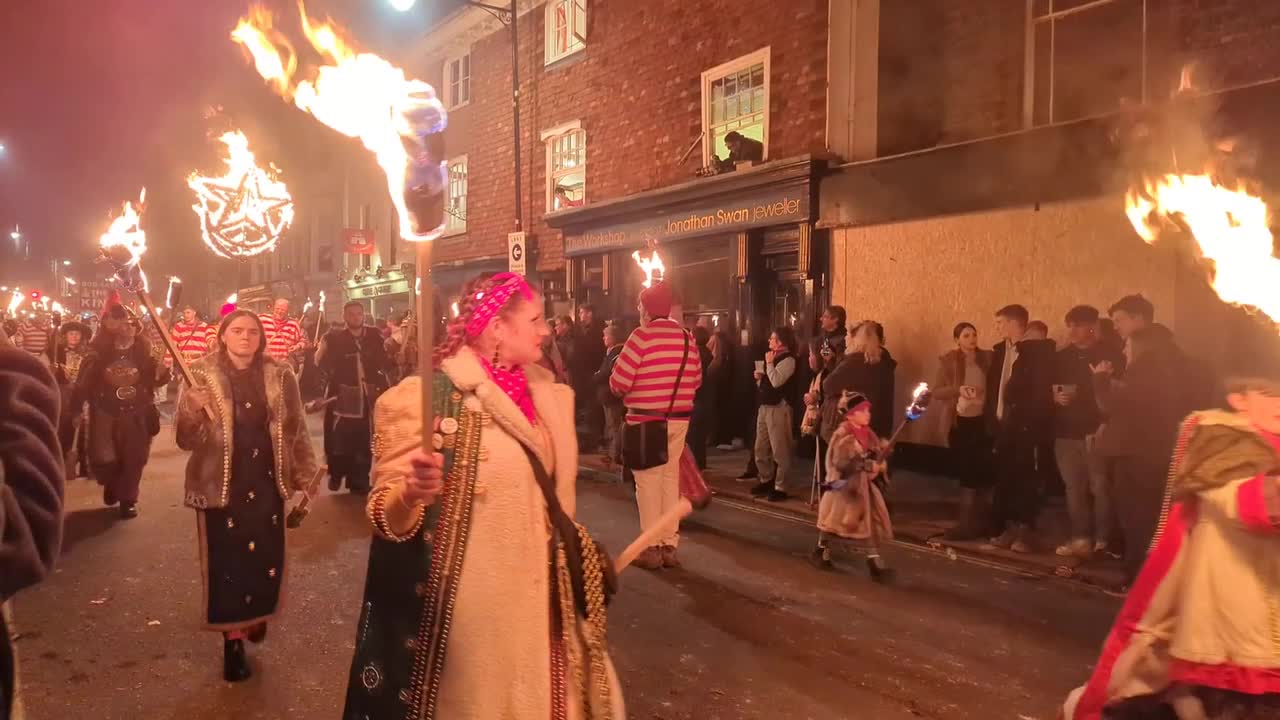 Lewes turns out in force for their annual Guy Fawkes Bonfire night ...
