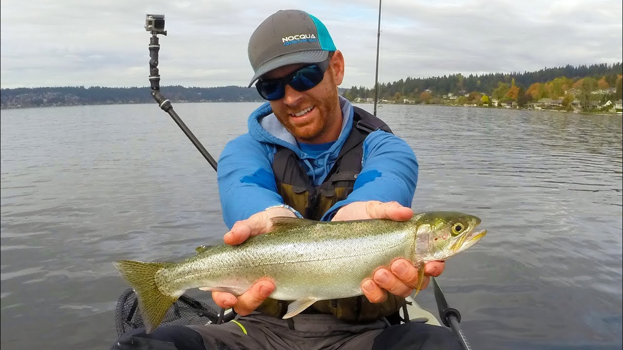 Kayak fishing for cutthroat trout in Seattle - Field Trips Ep 11