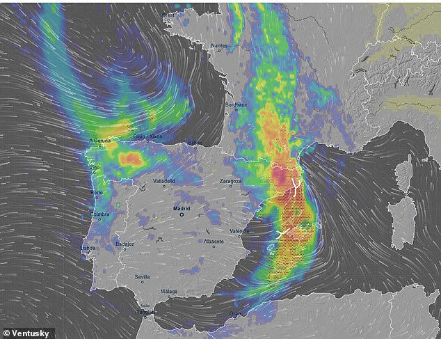 Mega storm lashes Spain as roads become rivers and flights are delayed ...