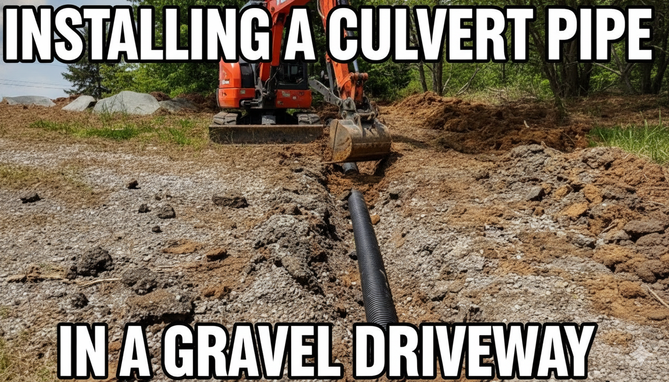 Installing a Culvert Pipe in an Existing Gravel Driveway | Bobcat E42 R ...
