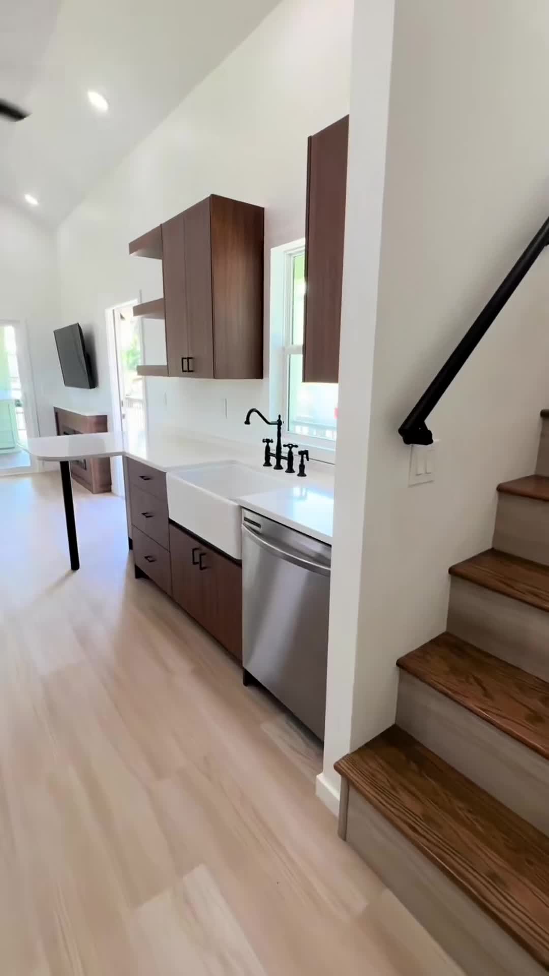 Beautiful 399 sqft home on wheels with a downstairs bedroom, full-size ...