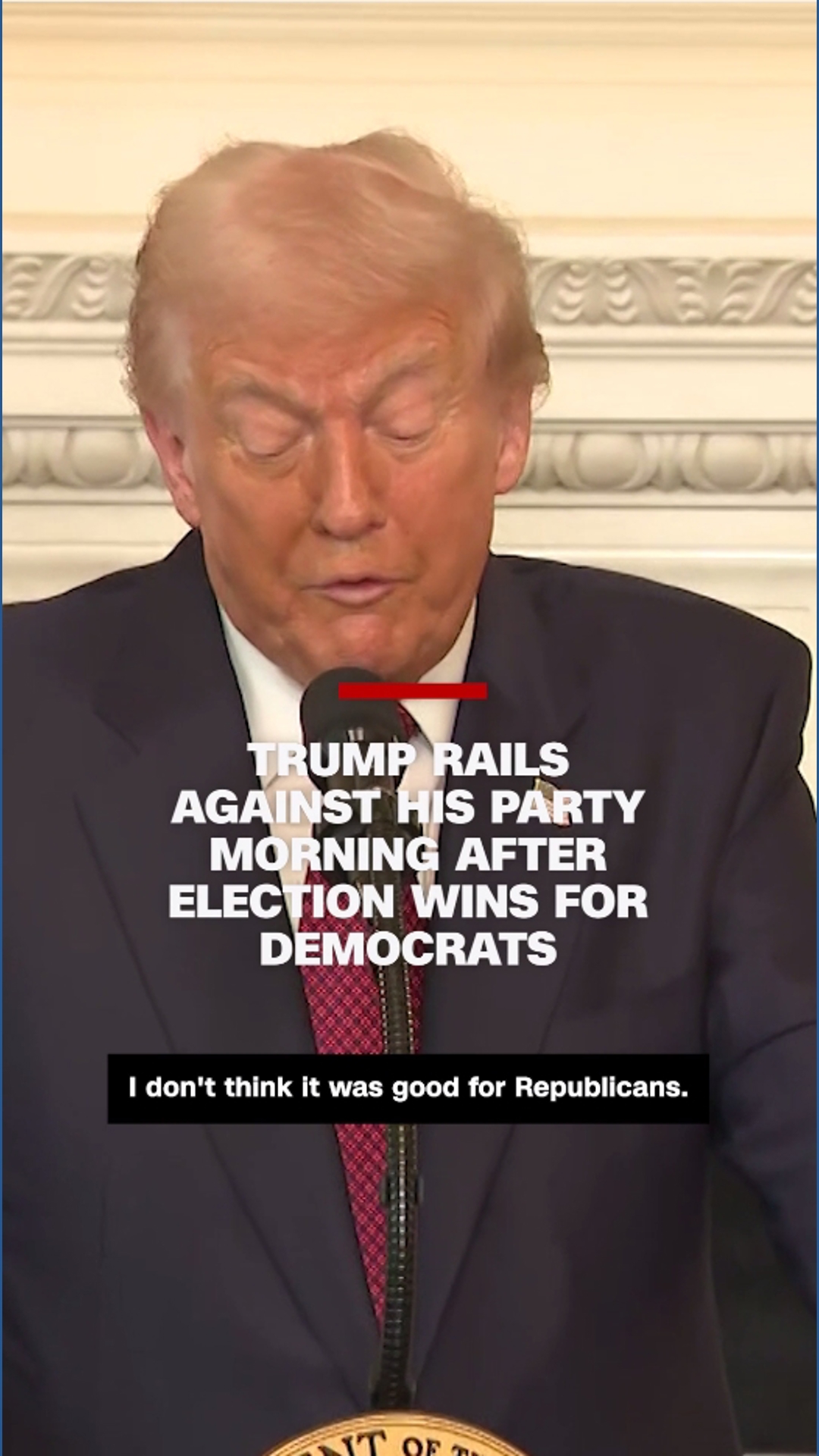 President Trump reacts to election results