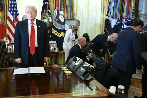 Health update after man collapses in front of Donald Trump in the White ...