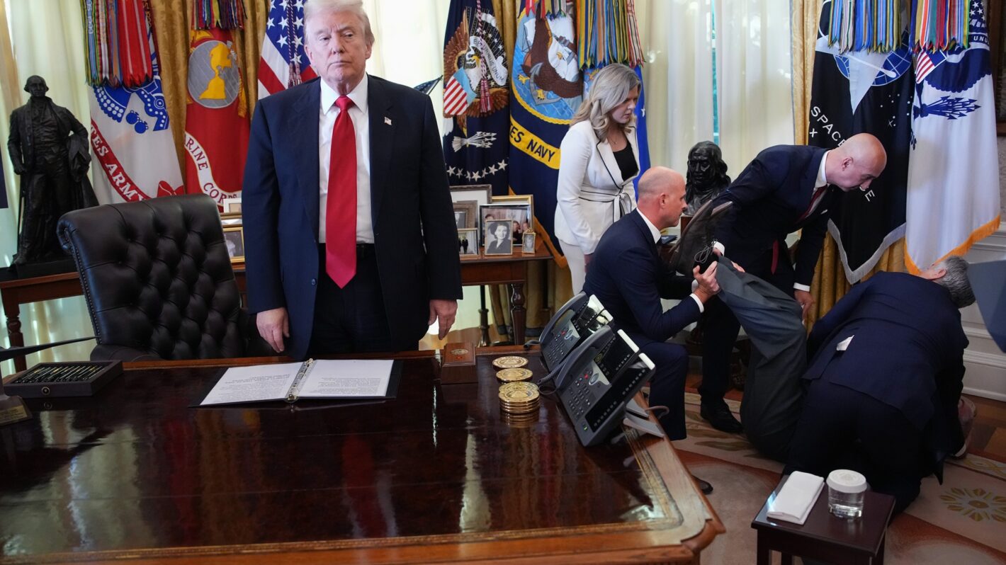 Trump TV Press Conference Ends Suddenly as Healthcare Executive Collapses