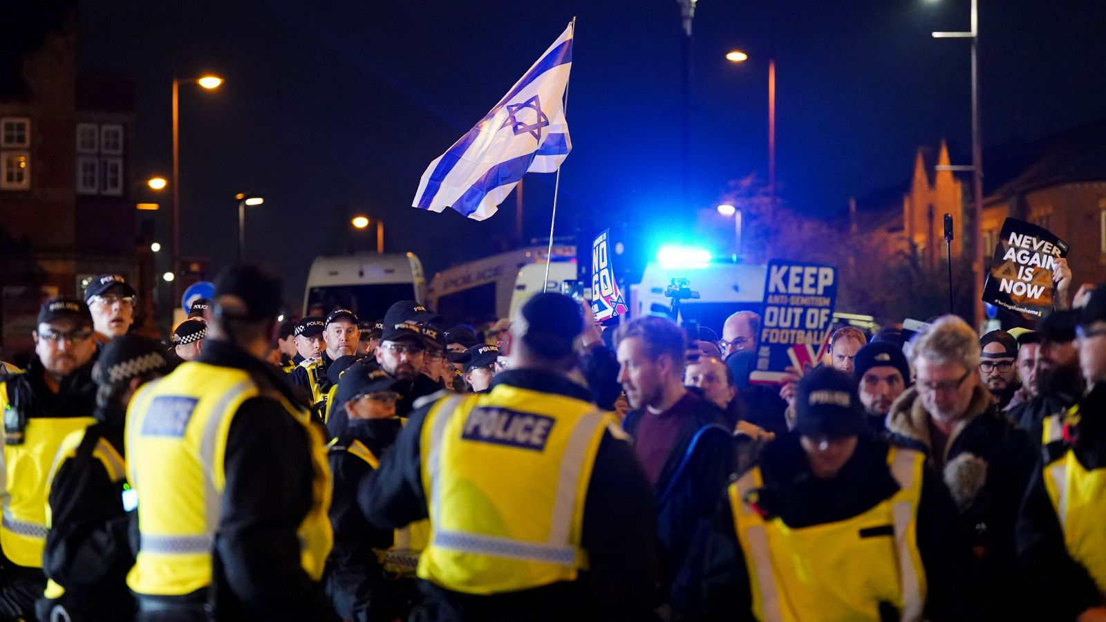 Arrests during night of protests as Maccabi Tel Aviv visit Aston Villa