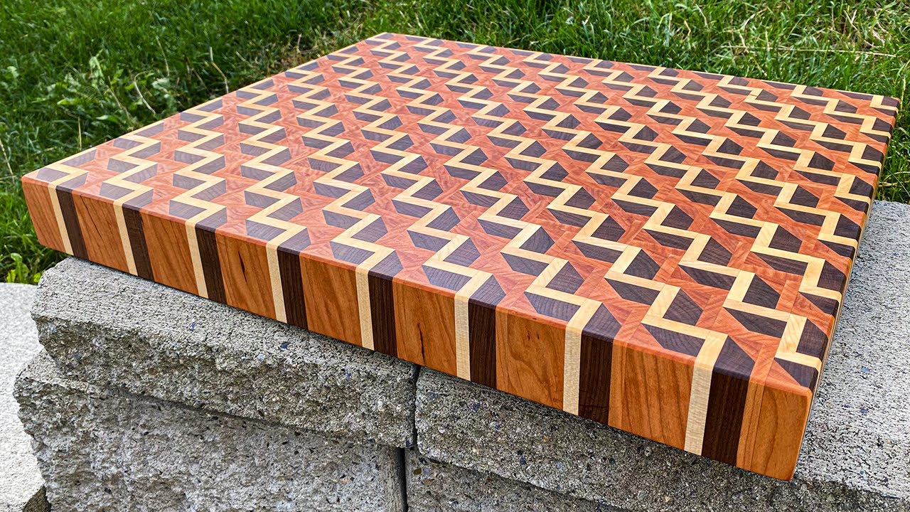 How it's made - 3D patterned end grain cutting board