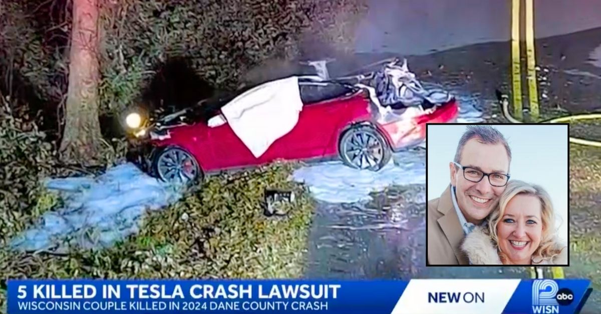 'Trapped inside': Couple burned to death in crashed Tesla after door ...