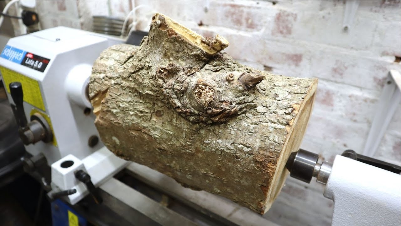 Woodturning with a splash of blue