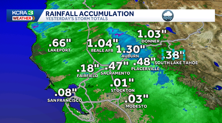 Northern California rain, wind and snow: Here's how much the region saw ...