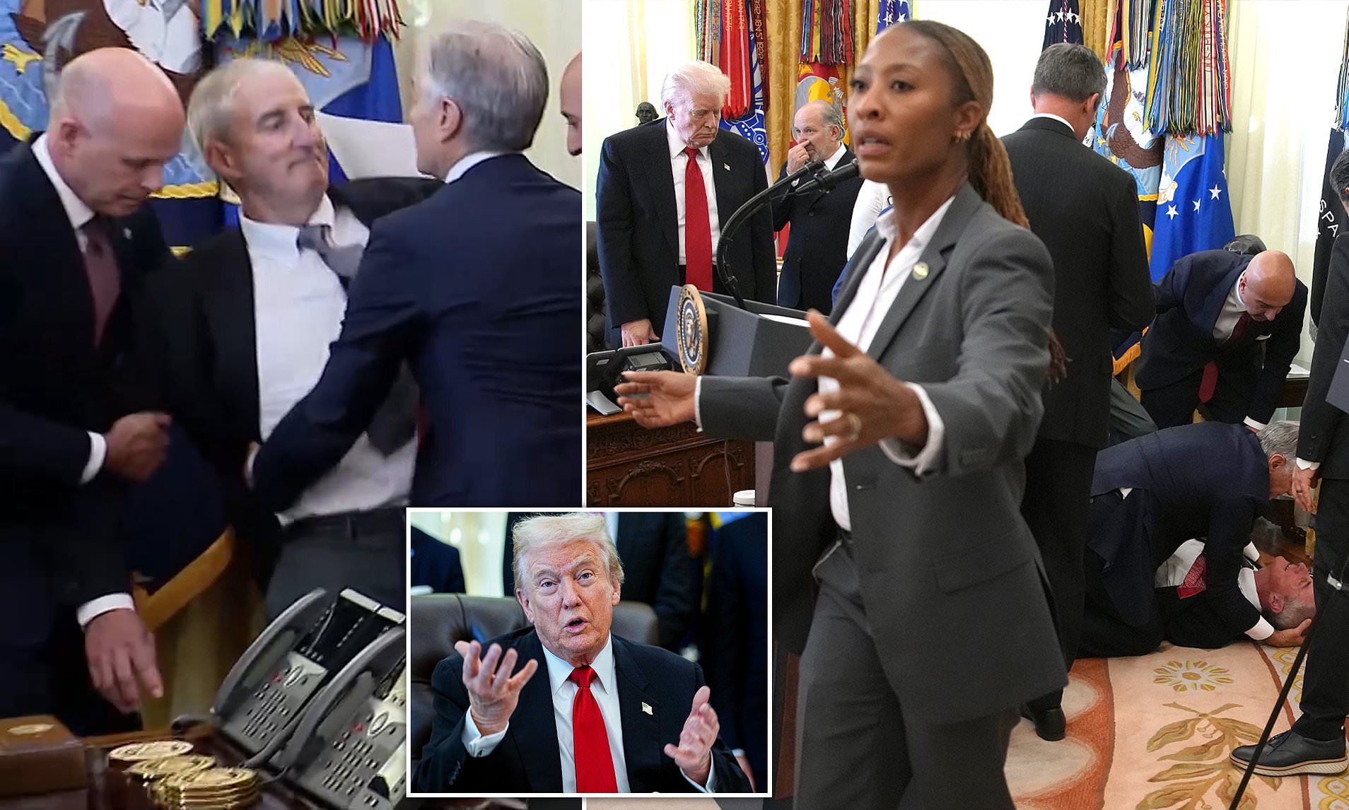 Trump drug event scrapped after man drops to the ground in Oval Office