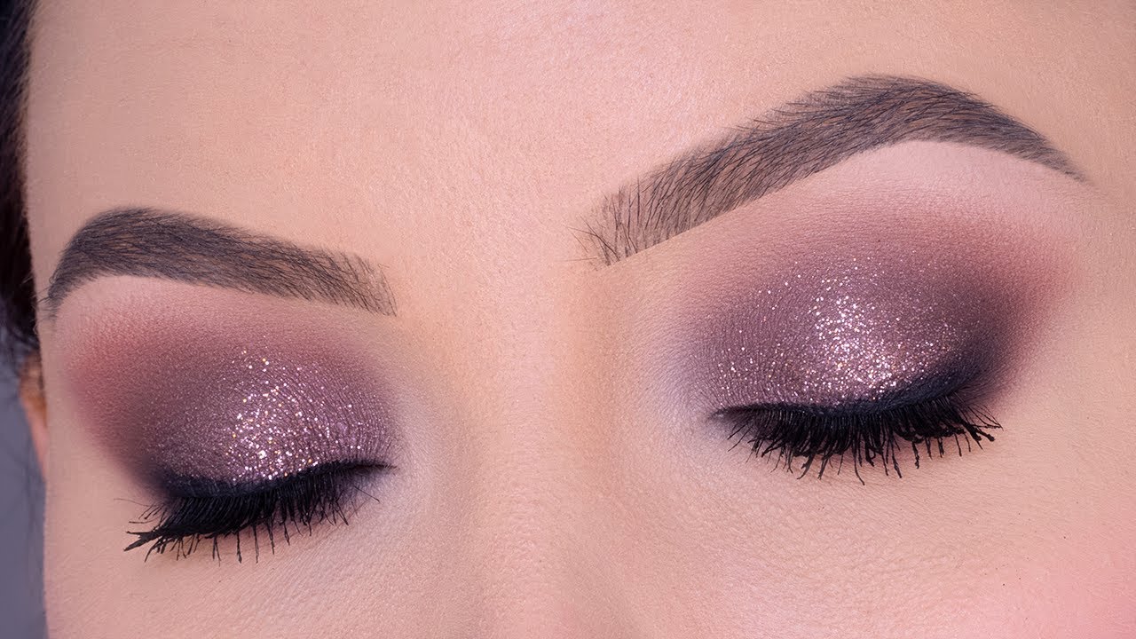 Mauve glitter eye makeup tutorial | Thanksgiving eye look
