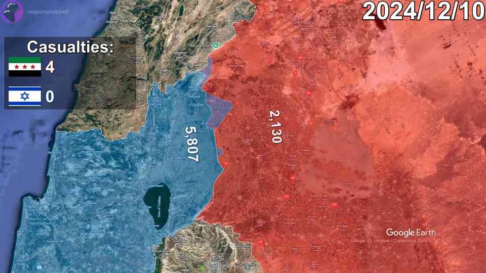 Israeli invasion of Syria: Every day mapped