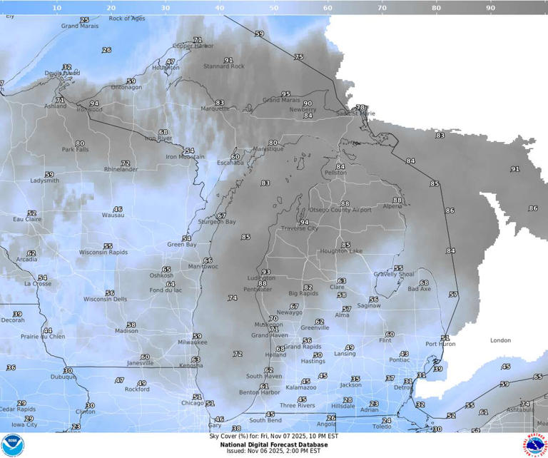 Cloud cover will likely limit northern lights viewing