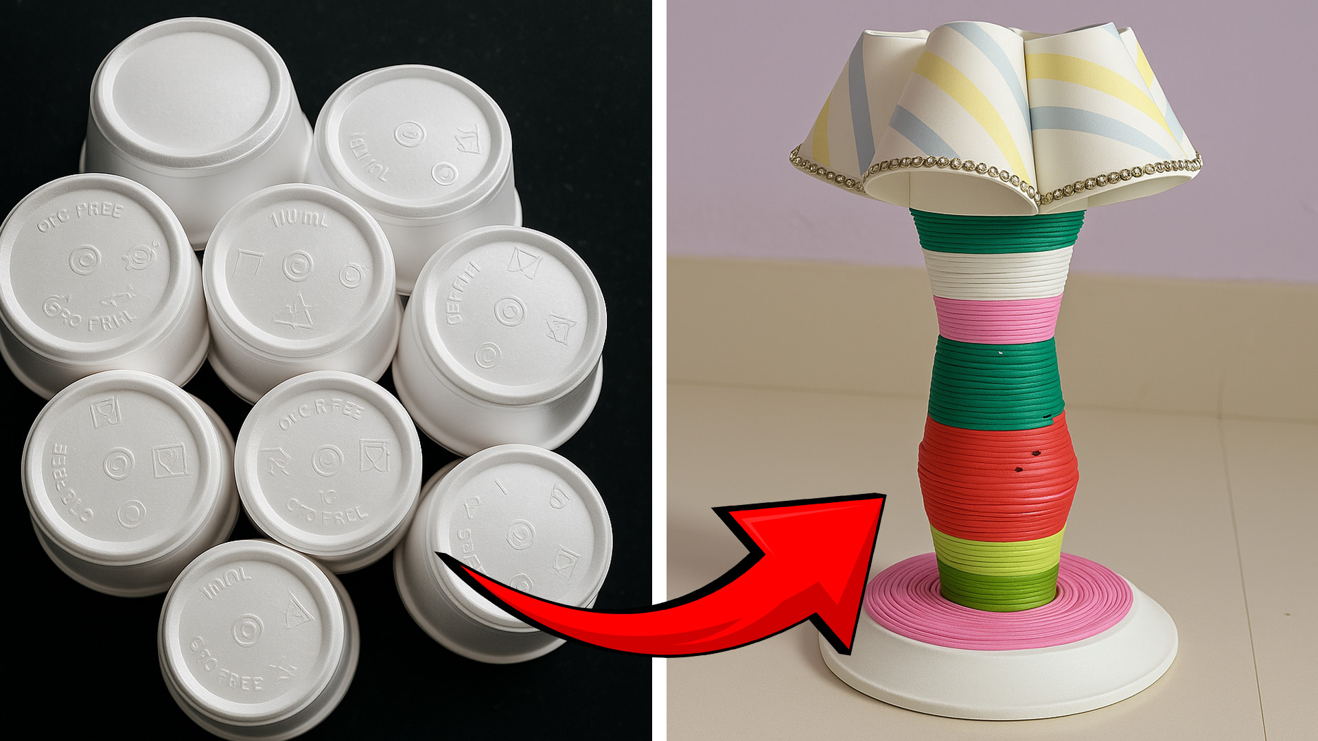 DIY Table Lamp from Disposal Glass