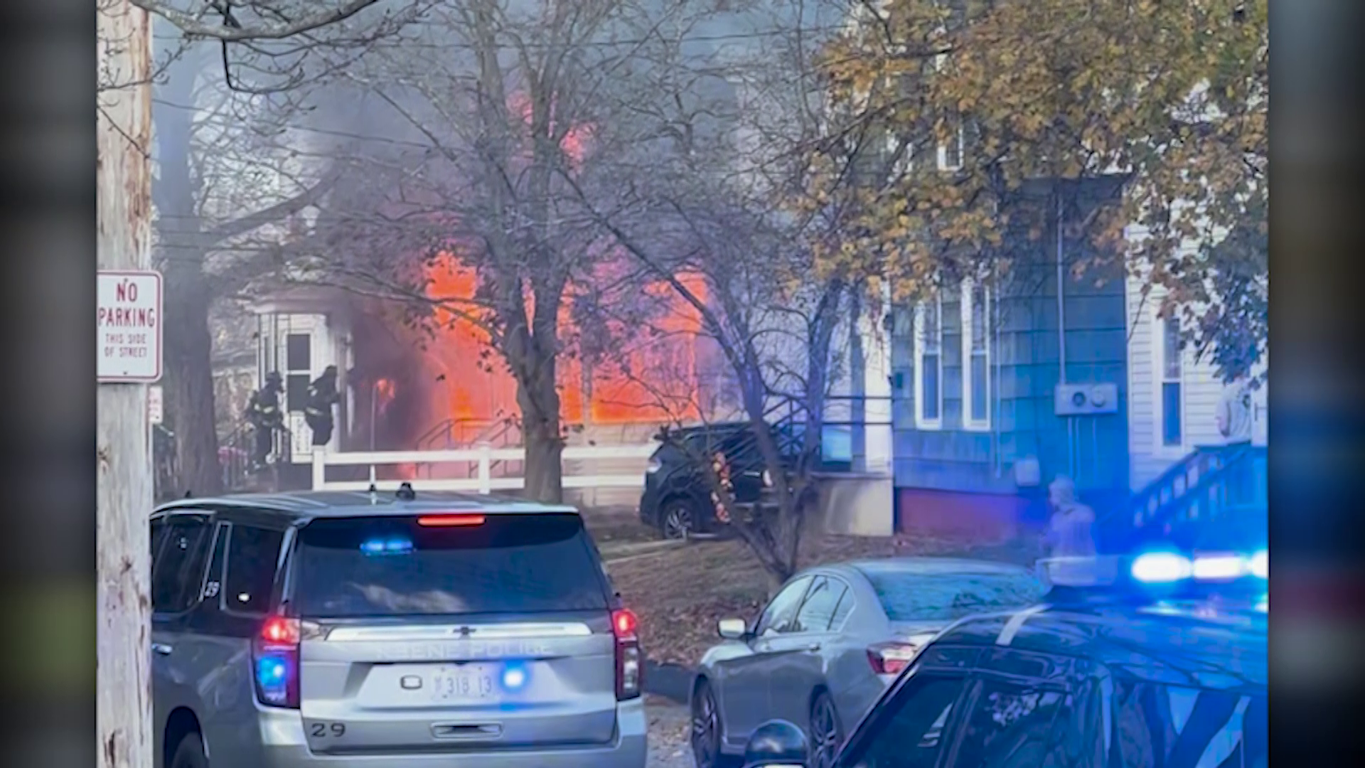 4 firefighters taken to hospital as crews battle fire at NH home