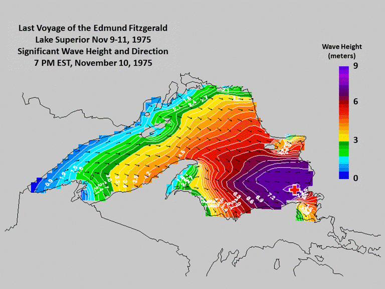 Maps show what happened in the 1975 storm that sank the Edmund ...