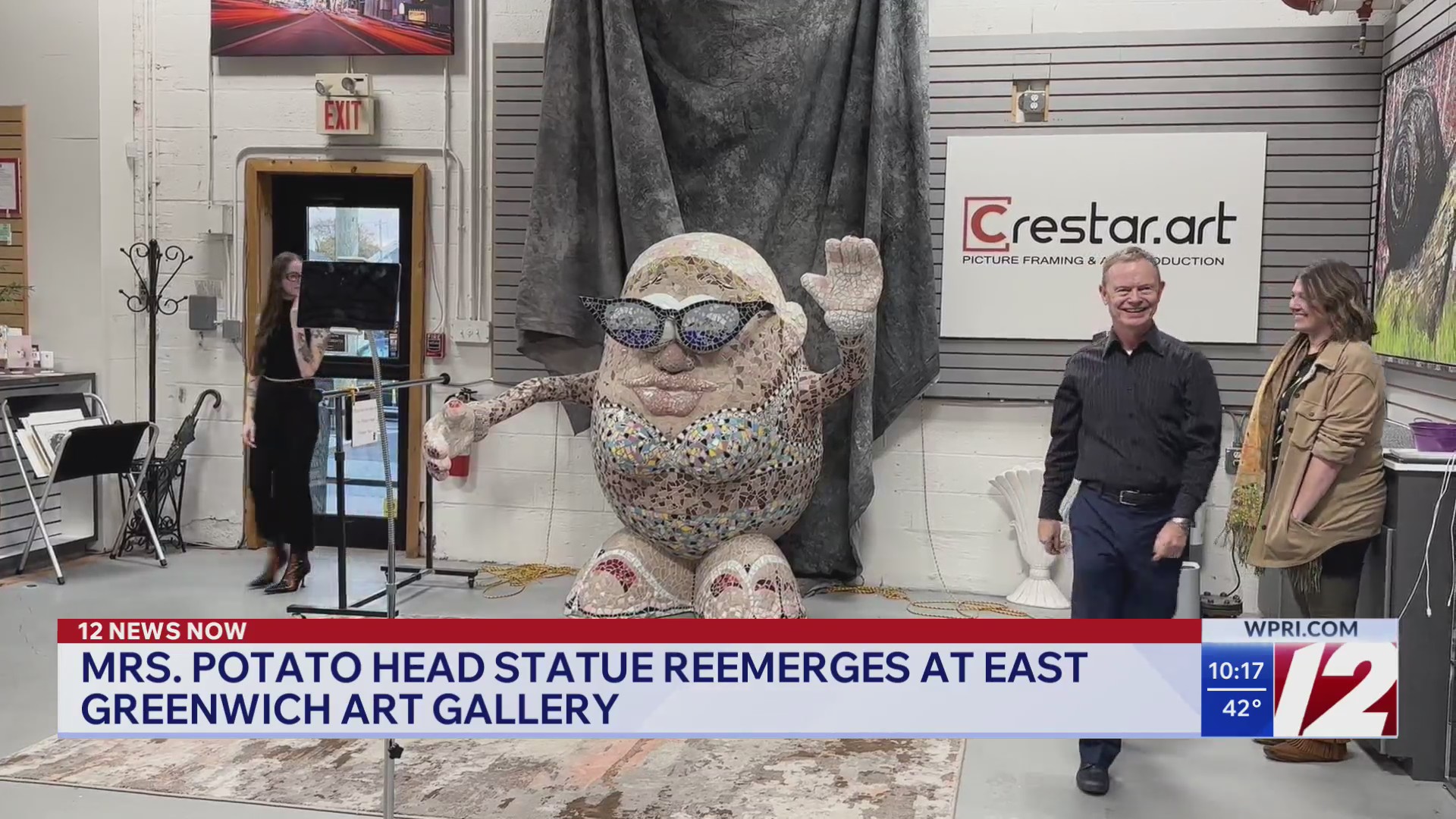 Mrs. Potato Head statue reemerges at East Greenwich art gallery