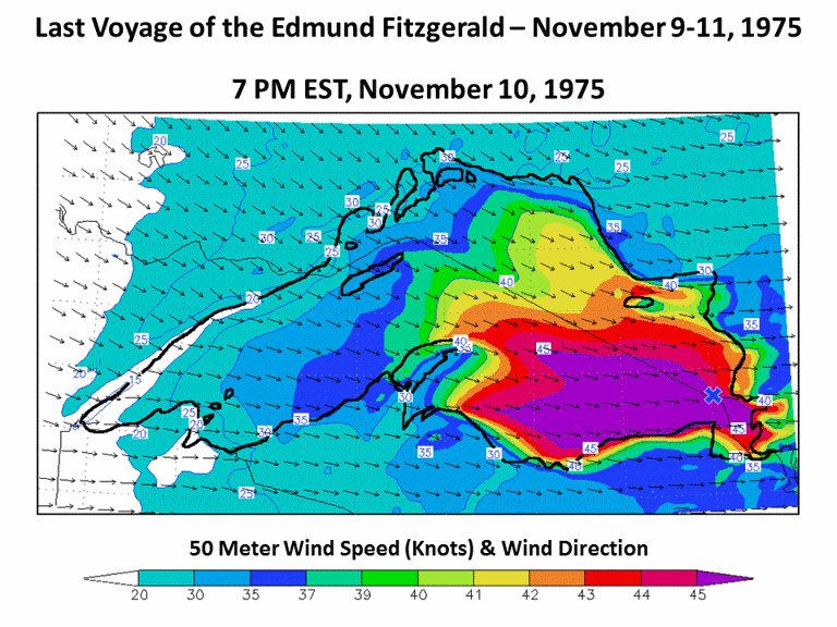 Maps show what happened in the 1975 storm that sank the Edmund ...