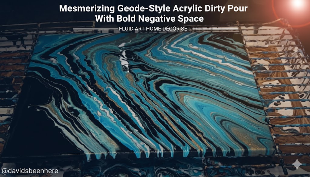 Mesmerizing Geode-Style Acrylic Dirty Pour With Bold Negative Space