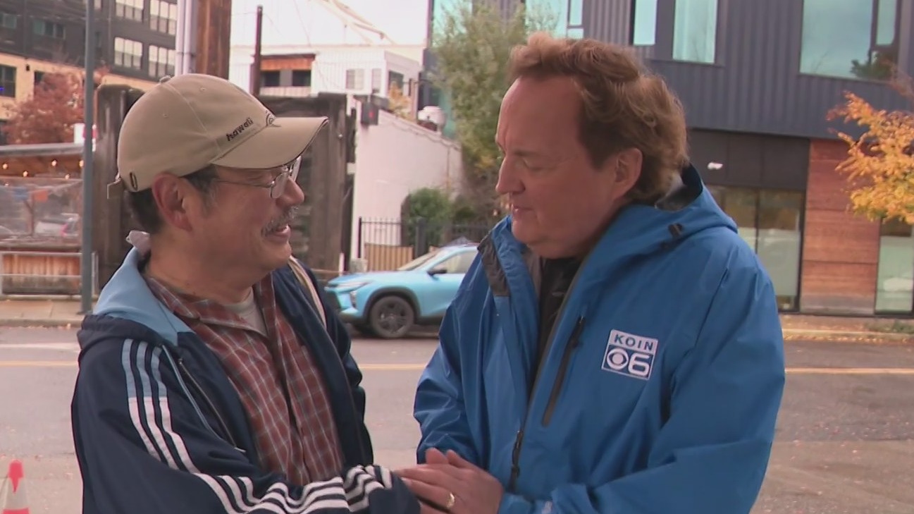 KOIN 6 anchor Jeff Gianola greets viewers outside the Sunshine Division ...