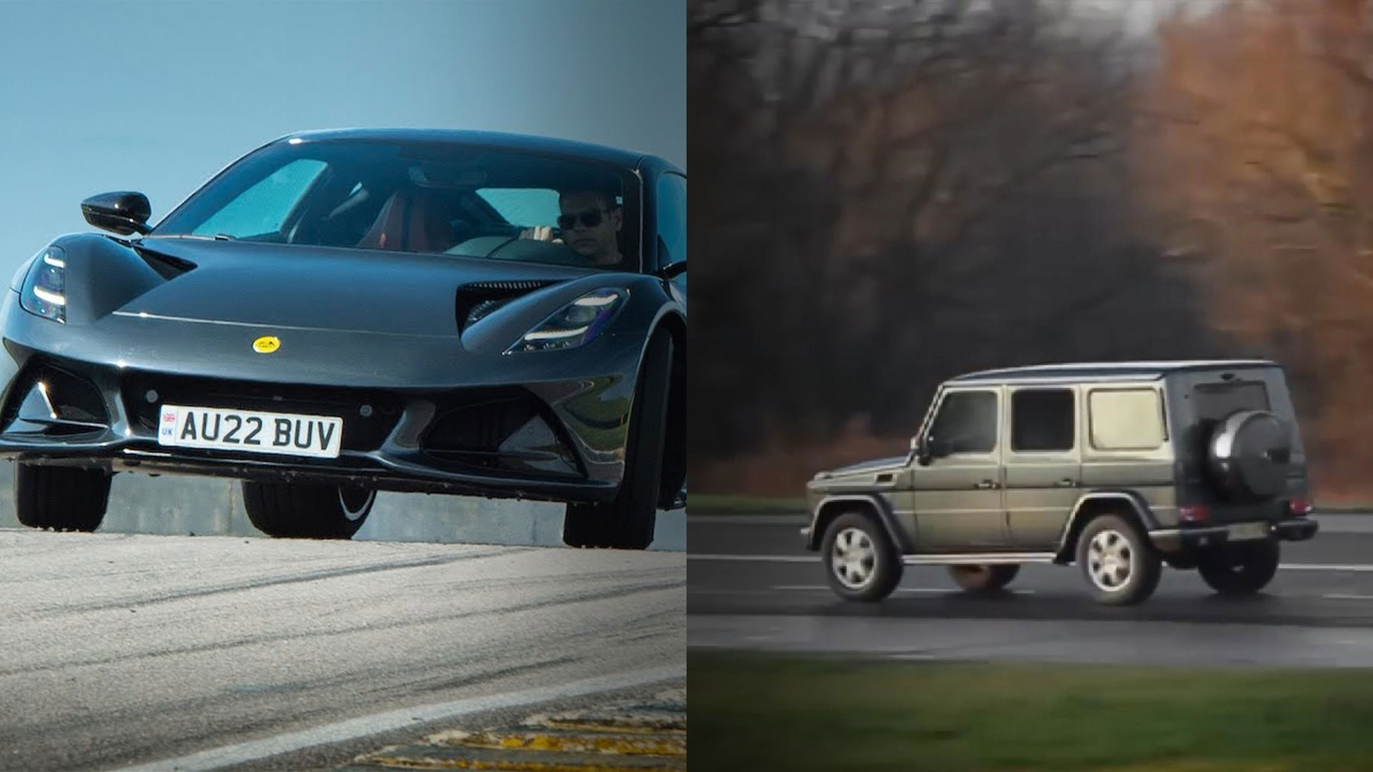 Lotus Emira y Mercedes G Wagen