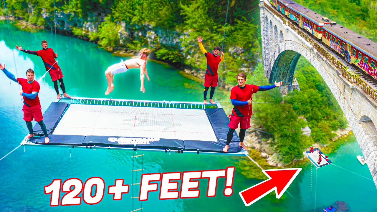 Insane Trampoline Setup Under a 120-Foot Bridge!