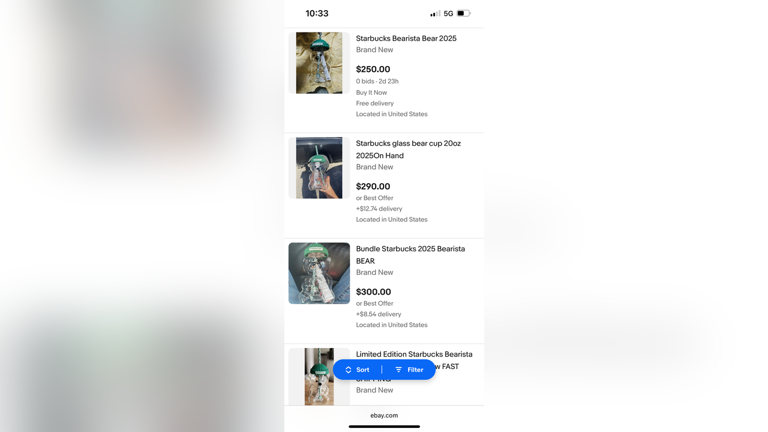 Viral Starbucks 'Bearista' cup hits eBay for $300