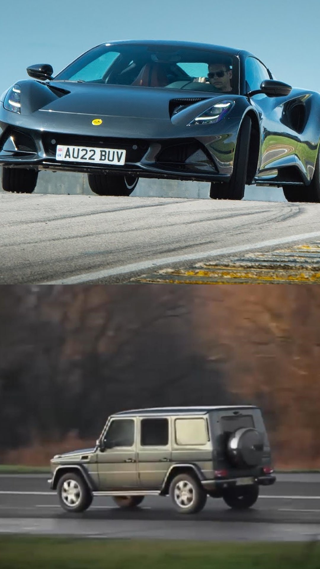 Lotus Emira and Mercedes G Wagen