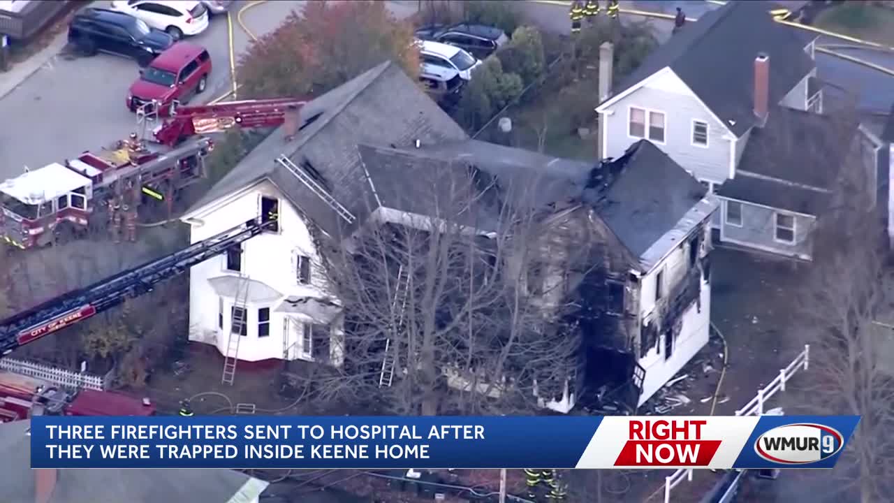 3 firefighters sent to hospital after becoming trapped inside burning ...