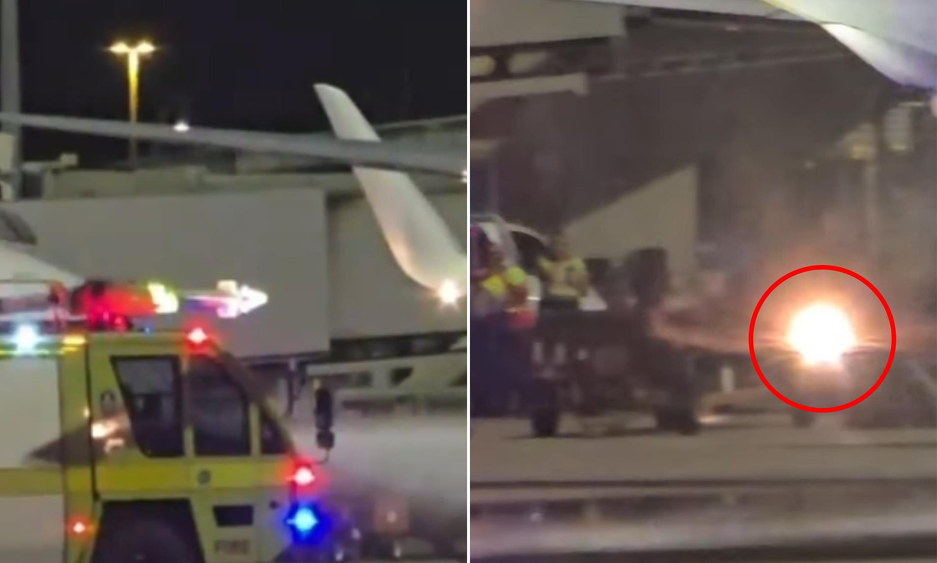 Virgin Australia plane struck by fire while landing at Brisbane Airport
