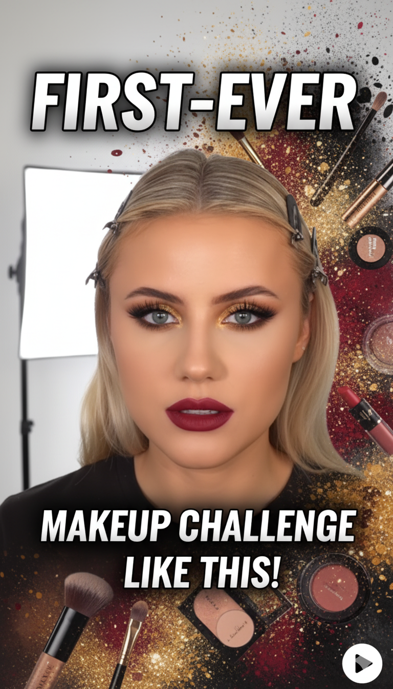 Doing My Makeup with a Twist | My First-Ever Makeup Challenge Experience!