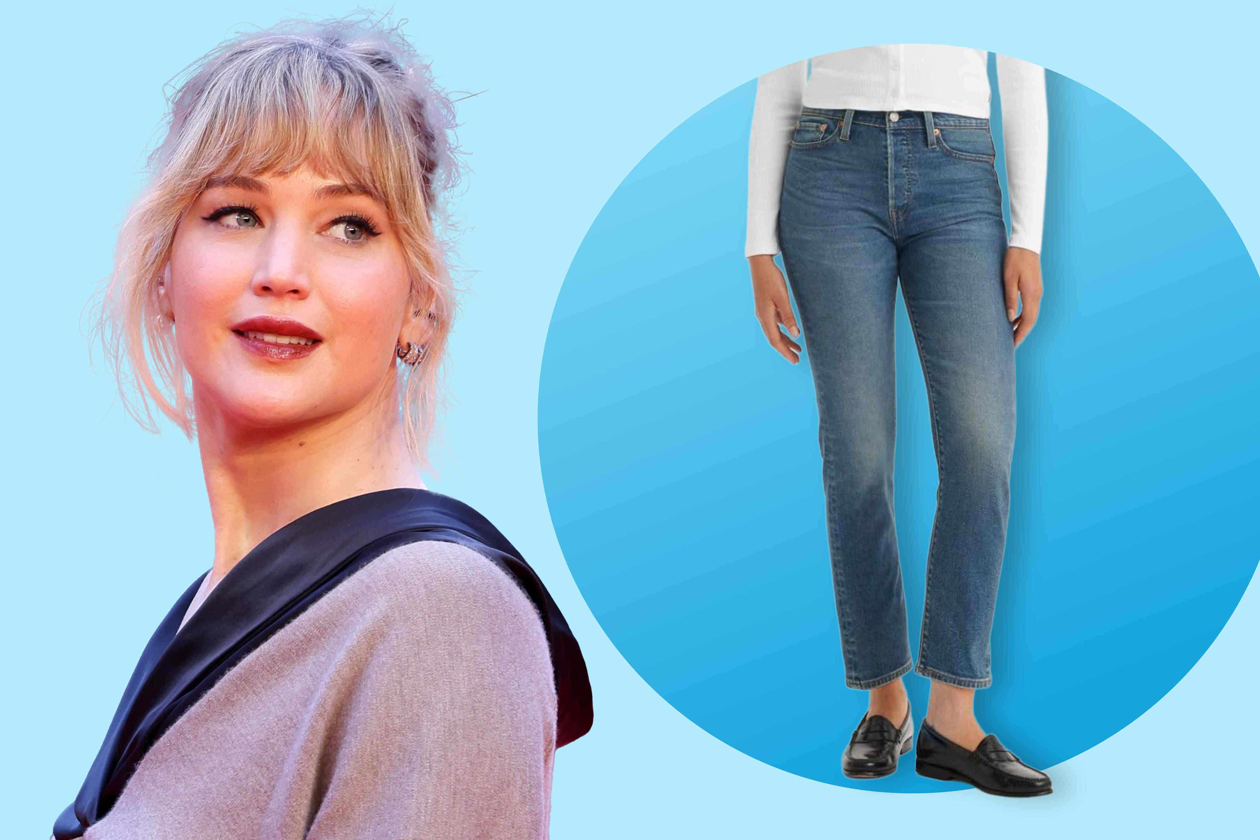 Jennifer Lawrence Ditched the Baggy Jeans Trend for Sleek, Straight Cut ...