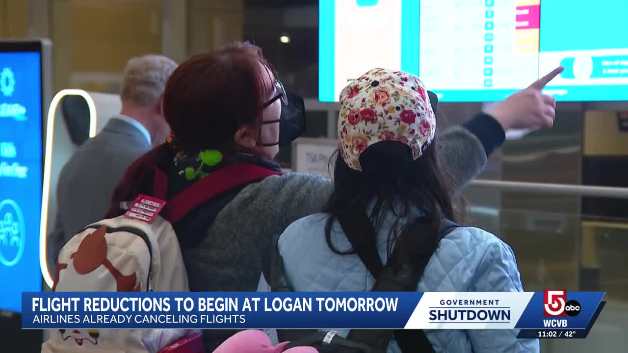 Flight reductions start at Logan