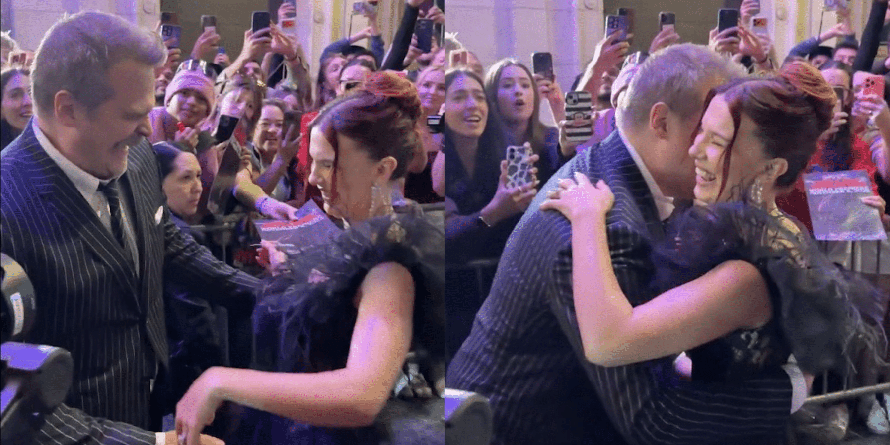 Millie Bobby Brown, David Harbour hug at ‘Stranger Things’ premiere ...