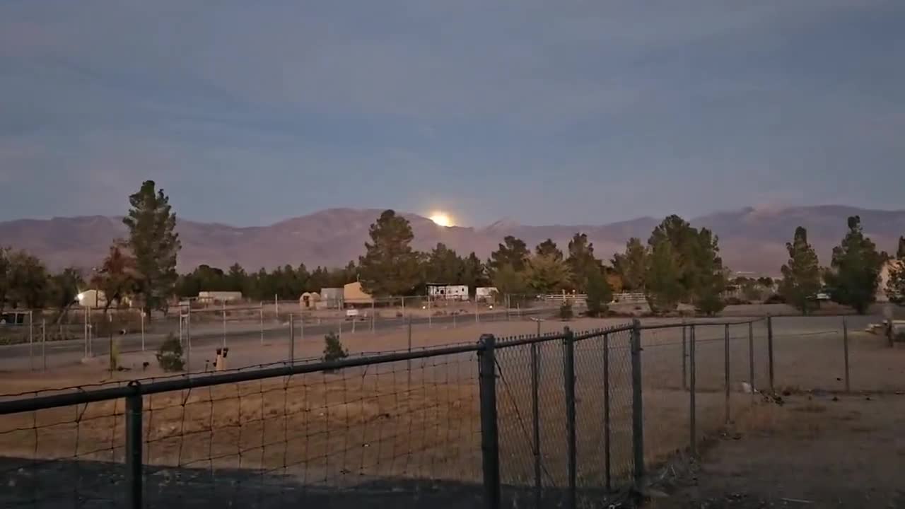 Supermoon rising over Pahrump, Nevada, USA