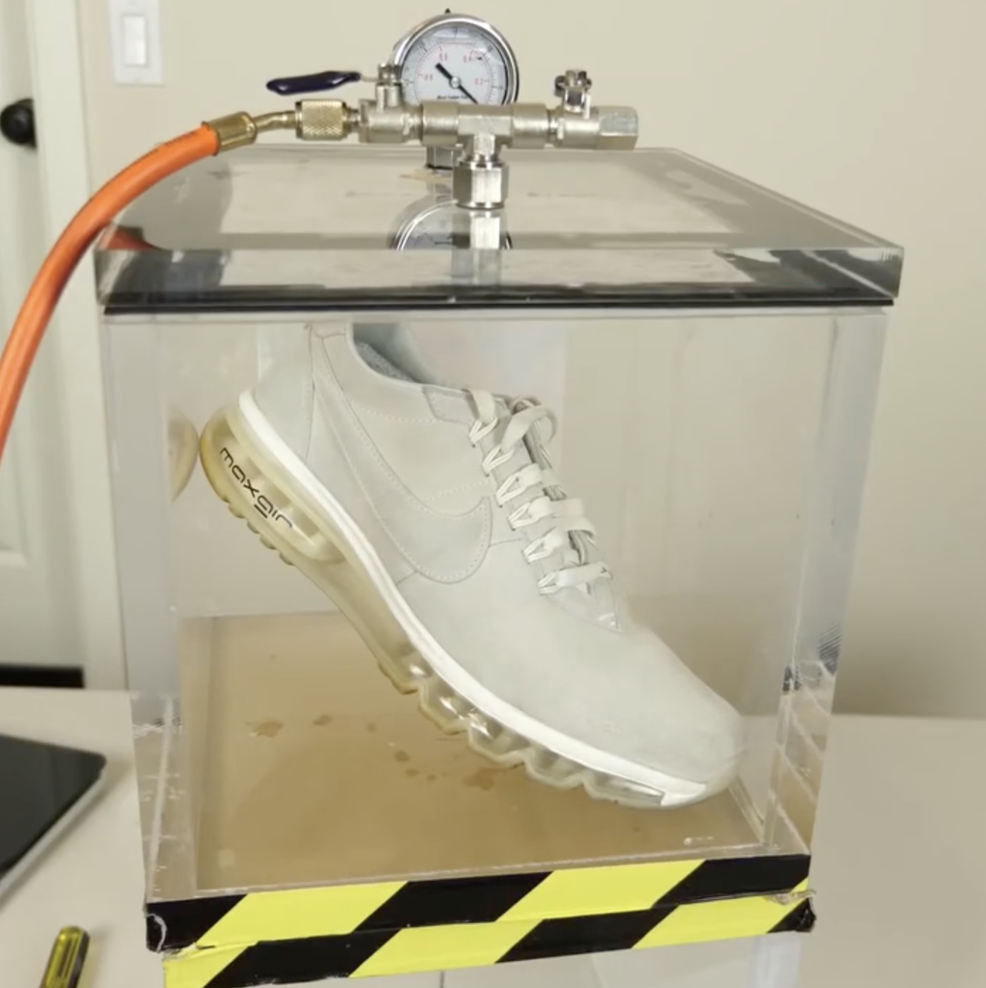 Putting helium in Nike Air Max