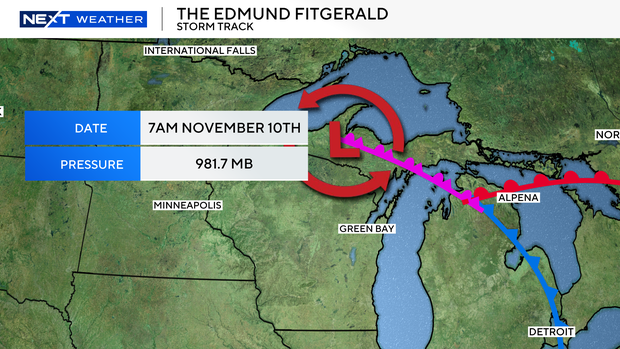 Maps show what happened in the 1975 storm that sank the Edmund ...