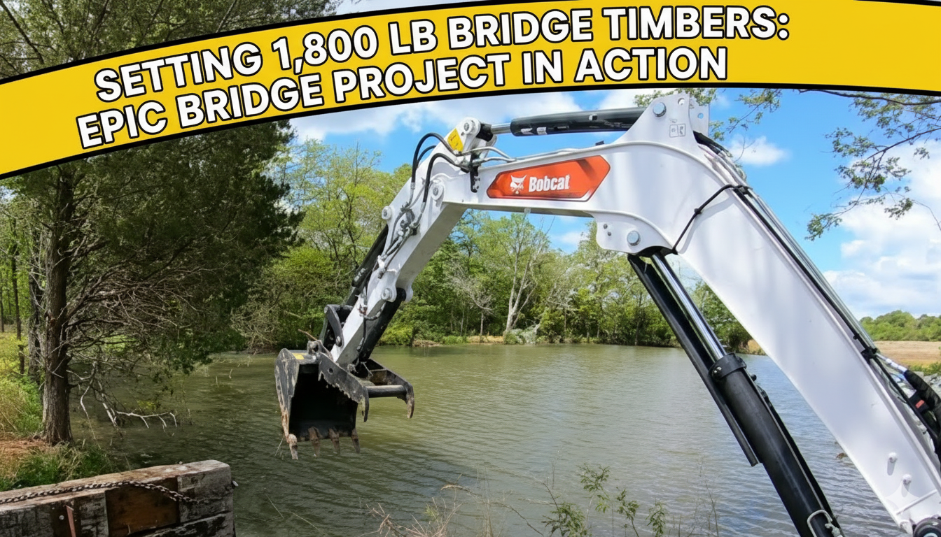 Setting 1,800 lb Bridge Timbers: Epic Bridge Project in Action