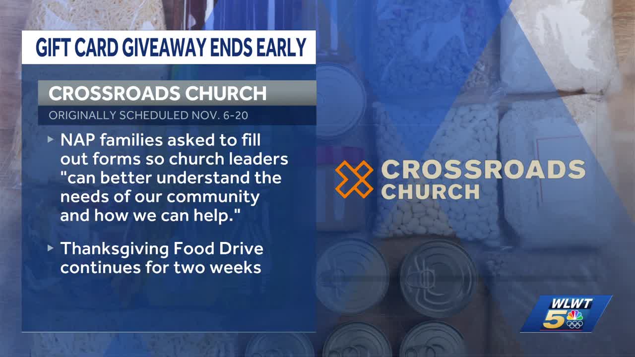 Crossroads Church gift card giveaway for SNAP recipients ends early due ...